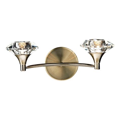 Dar Luther Lut0975 Antique Brass Double Wall Light Wt Lighting