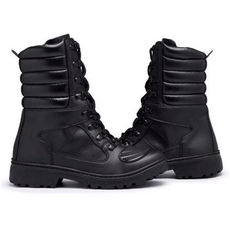Bota Militar Tatico Coturno Unissex Ziper Lateral Com Palmilha Em Gel