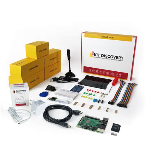 Kit Discovery com Raspberry Pi Acessórios Kit Raspberry Pi RoboCore