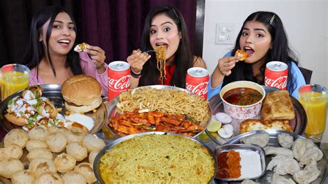 Indian Street Food Eating Challenge Golgappa Dahi Puri Chowmein
