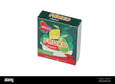 Stockholm Sweden April 30 2023 Small Box With Malaco Fruxo Candy