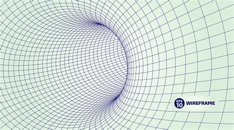 와이어프레임 메쉬 터널의 추상 객체입니다 풍경 개념의 3d 그림입니다 터널에 대한 스톡 벡터 아트 및 기타 이미지 터널 0