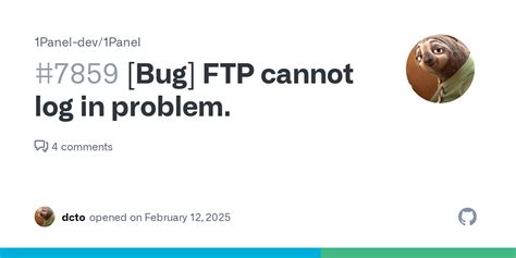 Bug Ftp Cannot Log In Problem · Issue 7859 · 1panel Dev1panel · Github