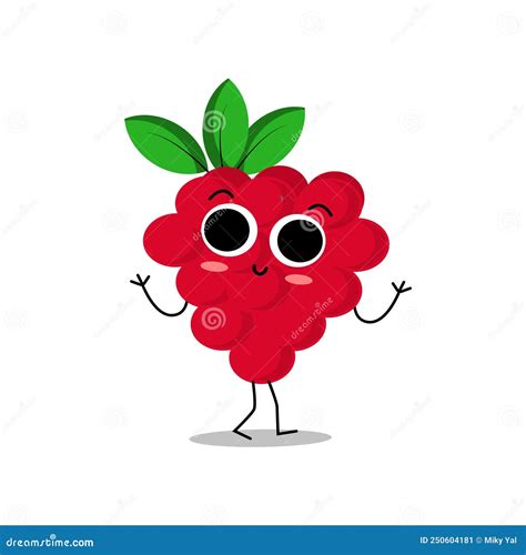 Rasperry Icon Character Illustration Vector Graphic Of Raspberry