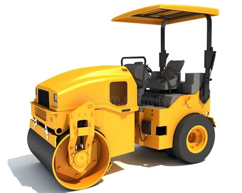 Compact Tandem Vibratory Road Roller 3d Rendering Stock Illustration Illustration Of Tandem