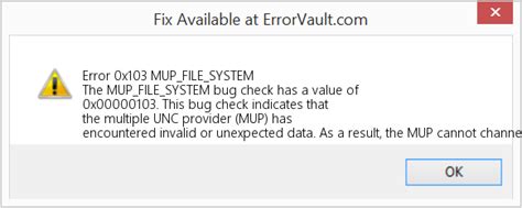 How To Fix Error X Mup File System The Mup File System Bug
