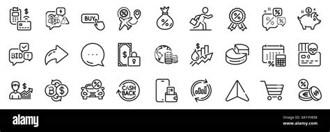 Saving Money Loan And Private Payment Line Icons Pack For Web App