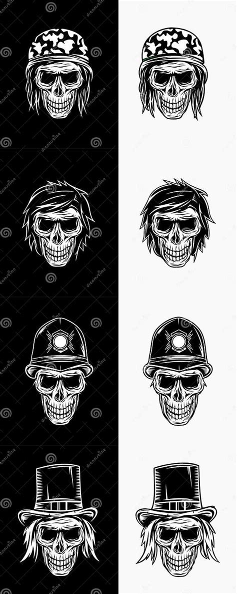 传染媒介头骨集合 向量例证 插画 包括有 题头 简单 魔术师 例证 轰炸机 扶手 警察 头骨 80237099