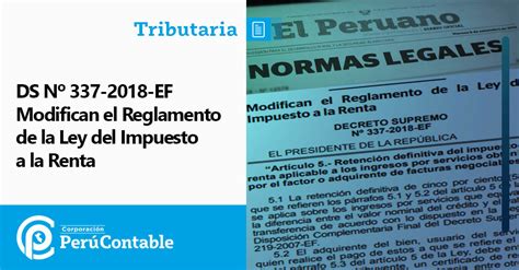 Modifican El Reglamento De La Ley Del Impuesto A La Renta Tributación