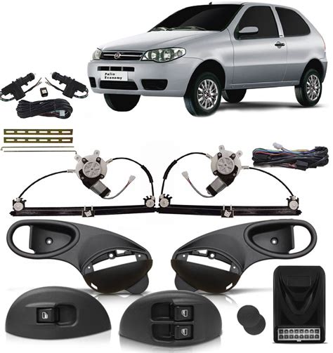 Kit Vidro El Trico Palio Strada Portas Trava Universal Parcelamento Sem Juros