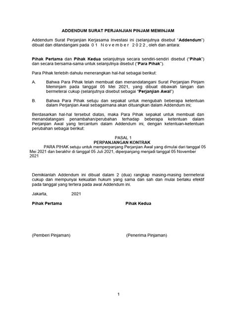 Addendum Perjanjian Pdf