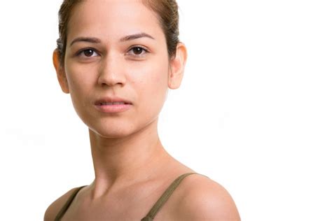 Premium Photo Close Up Of Young Beautiful Woman With Hair Tied