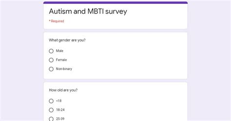 Autism And Mbti Survey Mbti