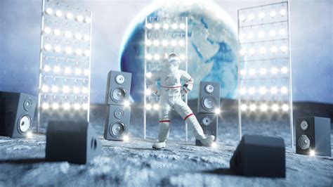 달에 춤을 추는 우주 비행사 3d 렌더링 우주 비행사에 대한 스톡 사진 및 기타 이미지 우주 비행사 음악 과학 Istock