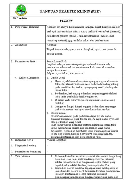 Panduan Praktik Klinis Vulnus Laceratum Pdf