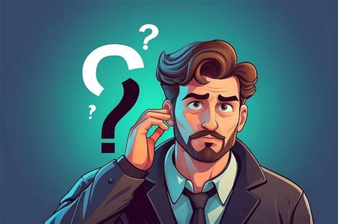 El Hombre Está Pensando Signo De Interrogación Ilustración Vectorial Al