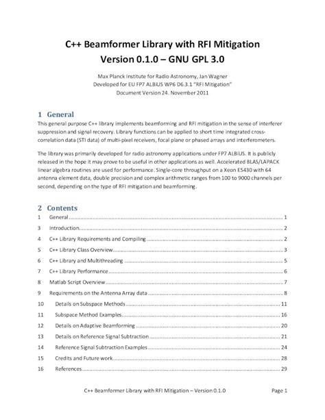 pdf c beamformer library with rfi mitigation version 0 1 0 gnu