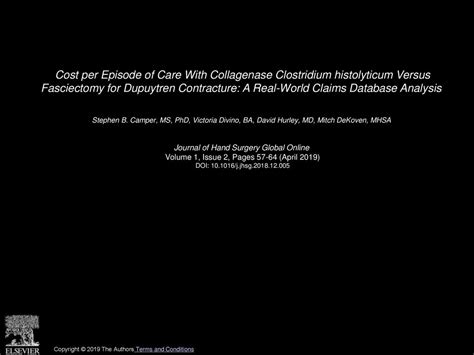 Cost Per Episode Of Care With Collagenase Clostridium Histolyticum