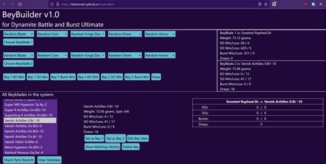 Github Fabelavalon Beybuilder Beyblade Stat Tracker And Random Build