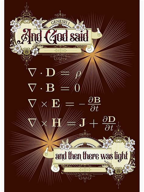 maxwell s equations and then there was light poster for sale by