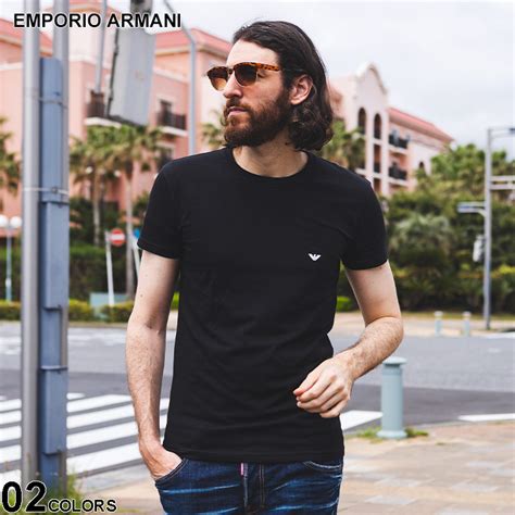 【楽天市場】アルマーニ Tシャツ Emporio Armani メンズ エンポリオアルマーニ 半袖 ストレッチ ワンポイント ロゴ クルー