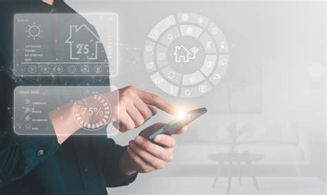 Premium Photo Man Touching Smart Home Interface Smart Home Automation And Internet Of Things