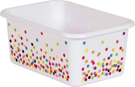 Deals 😍 Teacher Created Resources Confetti Small Plastic Storage Bin 🔥