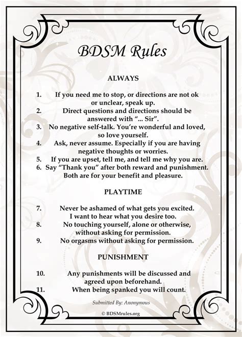 Bdsm Rules