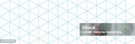 Blue Isometric Grid Graph Paper Background Seamless Pattern Guide Background Desigh For