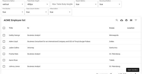 Muidatatables Custom Toolbar Forked Codesandbox