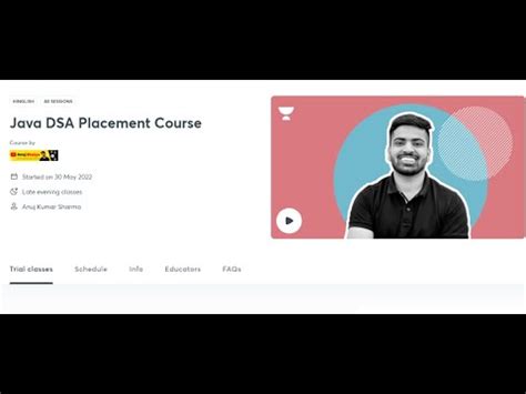 Anuj Bhaiya Java DSA Placement Course How To Watch Previous Recorded