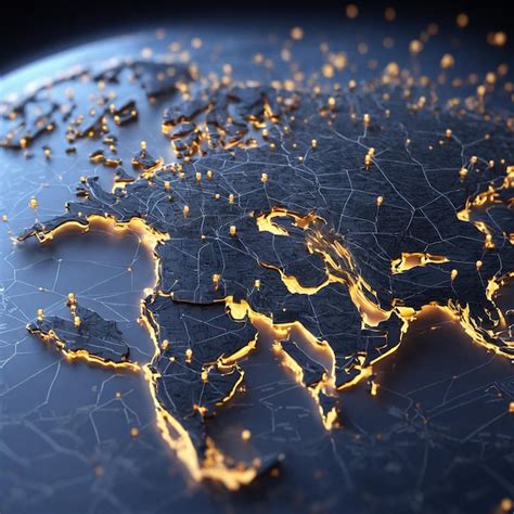 Premium Photo A Digital Map Of World Showcasing Key Cities And