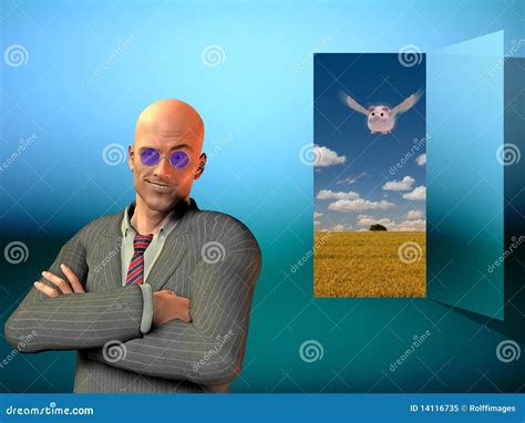 Fantasy Becomes Reality Stock Illustration Illustration Of Exit 14116735