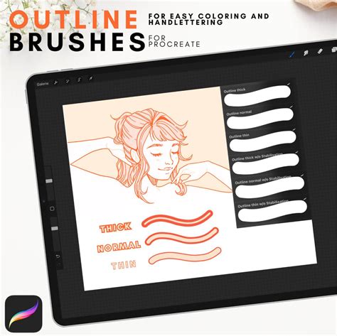 Free Procreate Outline Brushes For Easy Coloring And Handlettering Free