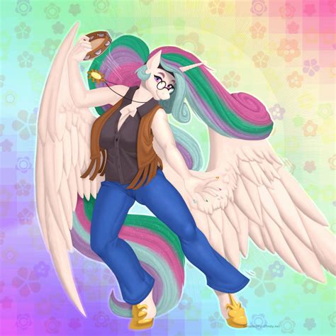 2854152 Safe Artistsintacle Princess Celestia Alicorn Anthro Unguligrade Anthro