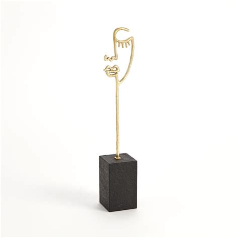 Global Views Scribble Sculpture Mother Polished Brass 780654