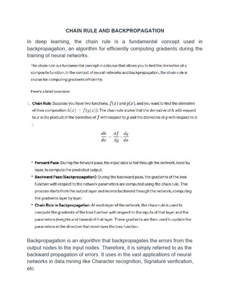 Unit4 Chain Rule And Backpropagation Pdf Artificial Neural