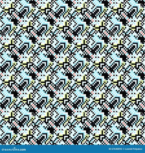 Pixels Beautiful Abstract Geometric Seamless Pattern Vector Illustration Stock Vector