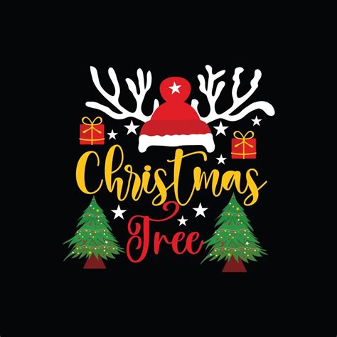 Plantilla De Camiseta De Vector De árbol De Navidad Gráficos