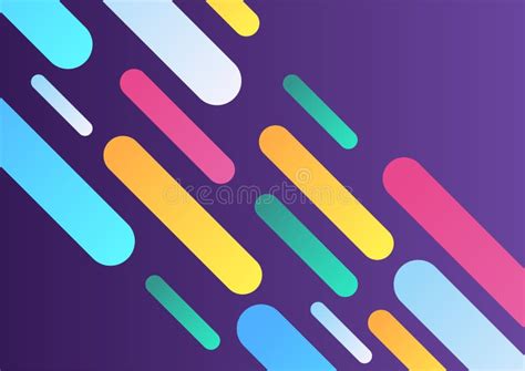 Modern Minimal Colorful Abstract Geometric Rounded Rectangle Background Stock Illustration