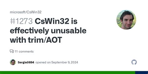 Cswin32 Is Effectively Unusable With Trimaot · Issue 1273 · Microsoftcswin32 · Github