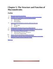 Chapter The Structure And Function Of Macromolecules Doc Chapter The Structure And