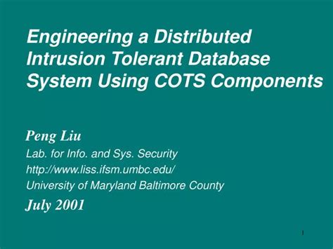 Ppt Engineering A Distributed Intrusion Tolerant Database System