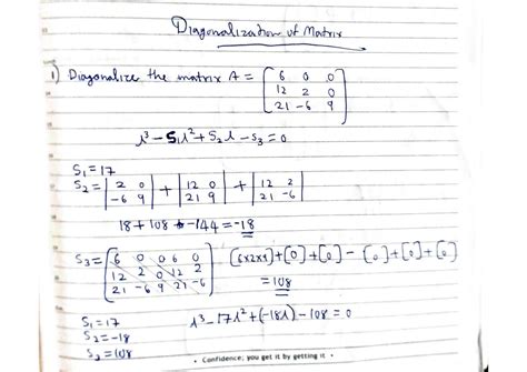 Solution Matrix Diagonalization Of A Matrix Studypool