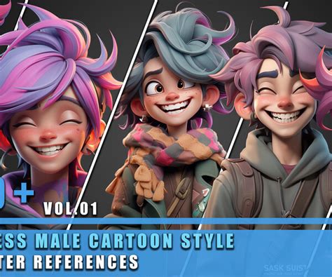 Artstation 450 Happiness Male Cartoon Style Character References