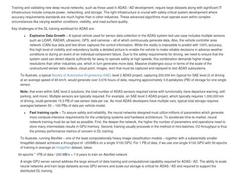 Challenge Of Dl Training Workload For Adas Dell Technologies Solution Distributed Deep