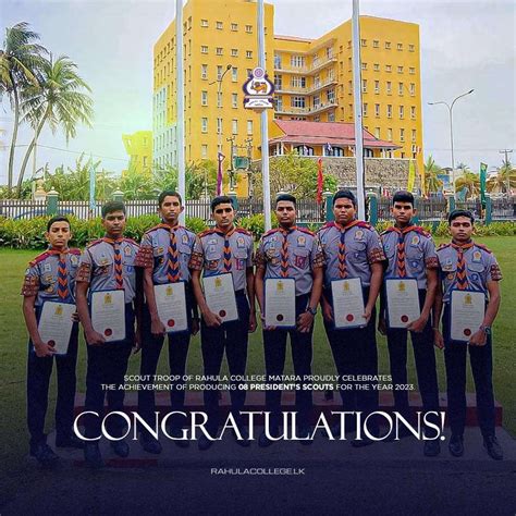 Congratulations Rahula College Presidents Scouts 2023 Rahula College
