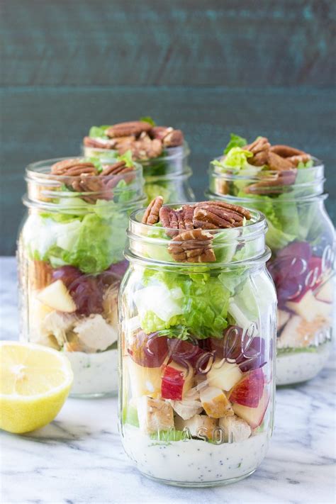 No Microwave Lunch Chicken Salad In A Jar Mason Jar Meals Mason Jar
