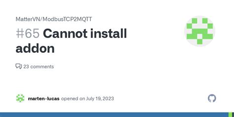 Cannot Install Addon · Issue 65 · Mattervnmodbustcp2mqtt · Github