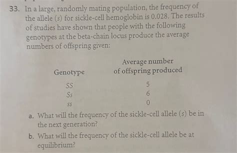 solved in a large randomly mating population the frequency